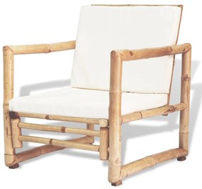 4dílná zahradní sedací souprava s poduškami bambusová - Default Title