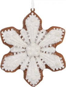 Závěsná dekorace perníková vločka Frosted Ginger - 9*1*10 cm