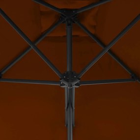 Zahradní slunečník s ocelovou tyčí terakotový 300 x 230 cm 312519