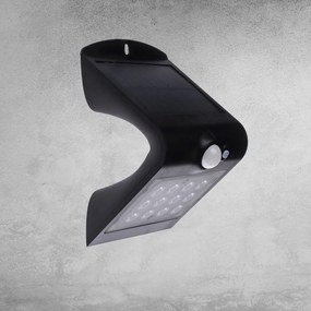 Exteriérové ​​solární nástěnné LED svítidlo Butterfly, 1x LED 1,5w, černá, pohybový senzor