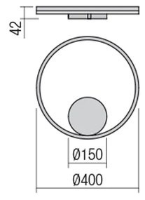 Redo 01-1903 nástěnné LED stmívatelné svítidlo Orbit bronz, 24,5W, 4000K, ø40cm