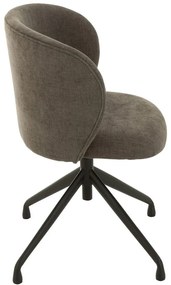Šedá sametová jídelní točící židle Chair Turn Grey - 56*48*77cm