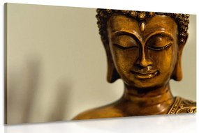 Obraz bronzová hlava Budhy - 120x80 cm