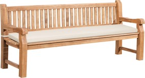 Teaková lavice Jackson s sedací polštář 220 cm + teak – krémová