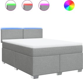 Box spring postel s matrací světle šedá 160 x 200 cm textil 3288232
