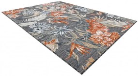 Dywany Łuszczów, Kusový koberec Botanic 65262 flowers black – na ven i na doma, 137x190, vícebarevná, chodba / předsíň