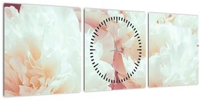 Obraz květů (s hodinami) (90x30 cm)