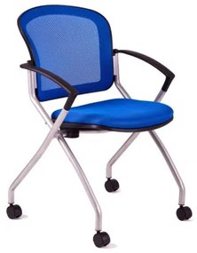Office Pro Jednací židle s kolečky METIS Čalounění OFFICE PRO  DK 90 modrá