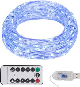 Světelný LED řetěz s 300 LED diodami modrý 30 m 330053