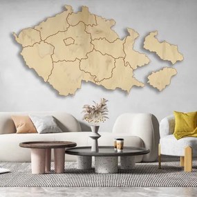 Dřevěná nástěnná mapa Česká republika - 14 kusů | SENTOP M002