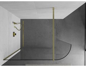 Mexen Kioto, sprchová zástěna Walk-In 160 x 200 cm, 8mm čiré sklo, zlatý matný profil, 800-160-101-55-06