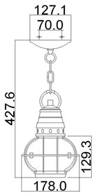 Kichler KL-BRIDGEPOINT8S-NBR - Venkovní lustr BRIDGEPOINT 1xE27/60W/230V IP44
