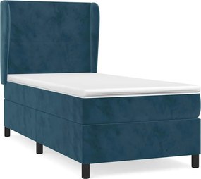 Box spring postel s matrací tmavě modrá 80 x 200 cm samet 3129061