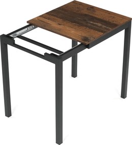 Jídelní stůl rozkládací ALMIO - old wood / černé kovové nohy