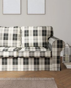 Potah na pohovku IKEA Ektorp 3-místná rozkládací, NOVÝ MODEL 2013 barva černá látka pletený vzor, vzorované
