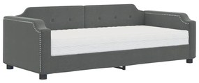 vidaXL Válenda s matrací tmavě šedá 90 x 190 cm textil