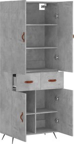 Skříň highboard betonově šedá 69,5x34x180 cm kompozitní dřevo 3198125