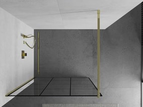 Mexen Kioto sprchová zástěna 120x200 cm 8 mm, zlatý profil, sklo černý vzor 1, 800-120-101-01-77
