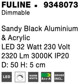 Stropní svítidlo LED se stmíváním Fuline 50 zlaté