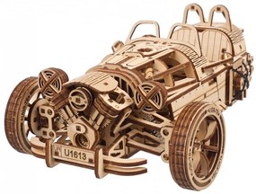 Ugears 3D dřevěné mechanické puzzle Tříkolka UGR-S
