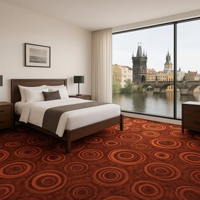 ITC, Metrážový koberec Drops 43, na míru, šíře 4m,5m, hnědá, filc, chodba / předsíň