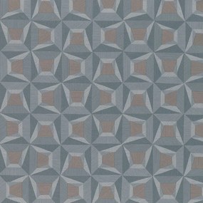 Modrá vliesová geometrická tapeta na zeď s vinylovým povrchem 31910 Textilia | Lepidlo zdrama