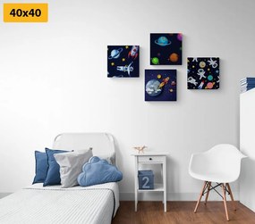 Set obrazů záhadný vesmír - 4x 40x40 cm