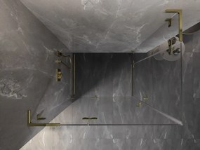 Mexen Lunar, L Duo výklopný sprchový kout 105 x 85 cm, 8mm čiré sklo, zlatý profil, 834L-105L-085P-50-00