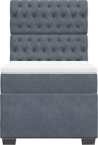 Box spring postel s matrací tmavě šedá 90x190 cm samet 3293093