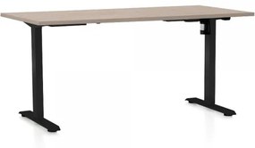 Výškově nastavitelný stůl OfficeTech A, 160 x 80 cm, černá podnož