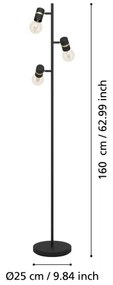 Eglo 900179 - Stojací lampa LURONE 3xE27/10W/230V