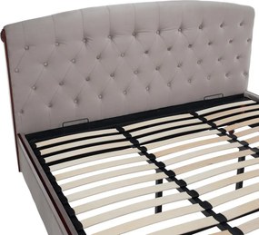 Postel s roštem, 180x200, šedohnědá Taupe Velvet látka, BARETO Kondela 0000402151