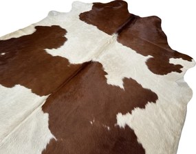 Koberec kusový hovězí kůže 3,7 m2, hnědobílá 1017