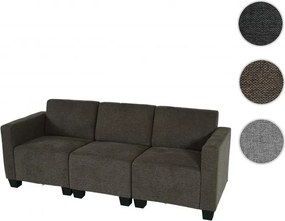 Modulární 3místná rozkládací pohovka Lyon, látka/textil ~ hnědá
