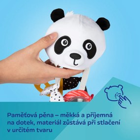 Canpol babies Senzorická závěsná cestovní hračka PANDA s klipem BabiesBoo