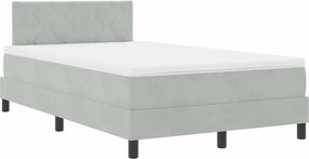 Postel s boxspringem s čelo Světle šedá 120 x 200 cm samet 3339230