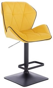 LuxuryForm Barová židle MILANO MAX VELUR na černé podstavě - žlutá