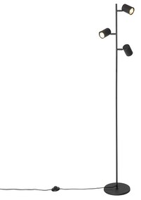 Moderní stojací lampa černá 3-světelná - Jeana