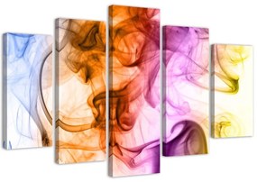 Obraz na plátně pětidílný Abstrakce kouře - 150x100 cm