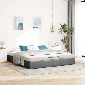 Osmanský rám postele bez matrací tmavě šedá 200x200 cm textil 3310904