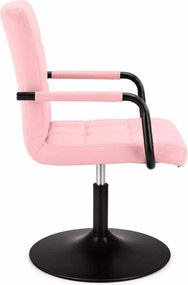 LuxuryForm DESIGN Otočná židle VERONA BLACK na černém talíři - růžová
