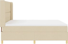 Postel s boxspringem s čelo Krémová 180 x 200 cm textil 3341852