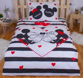 Bavlněné povlečení 140x200 70x90 Mickey &amp; Minnie big love