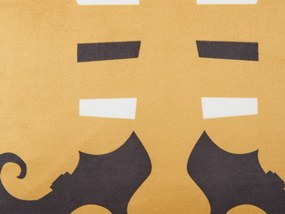 Sametový polštář motiv čarodějnické boty 45 x 45 cm oranžový COVASNA Beliani