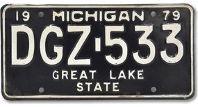 Americká SPZ Michigan Black 1979