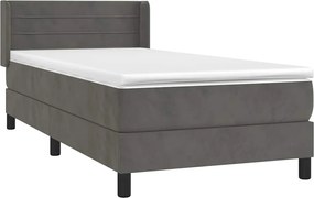 Box spring postel s matrací tmavě šedá 80 x 200 cm samet 3130986