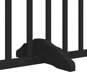 Zábrana pro psy s dvířky skládací 6 panelů černá 480 cm topol 3155625
