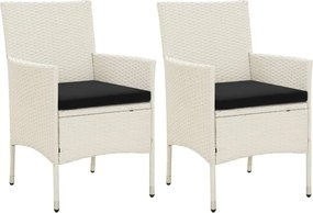 vidaXL Zahradní židle s poduškami 2 ks polyratan [316684] Barva: Bílá a černá