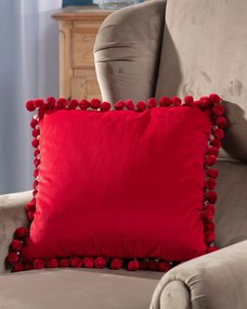 Potah Glamour 43x43cm barva červená látka lesklé, sametová