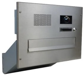 DOLS D-041-ABB - nerezová poštovní schránka k zazdění, s videohovorovým modulem ABB, jmenovkou a zvonkovým tlačítkem